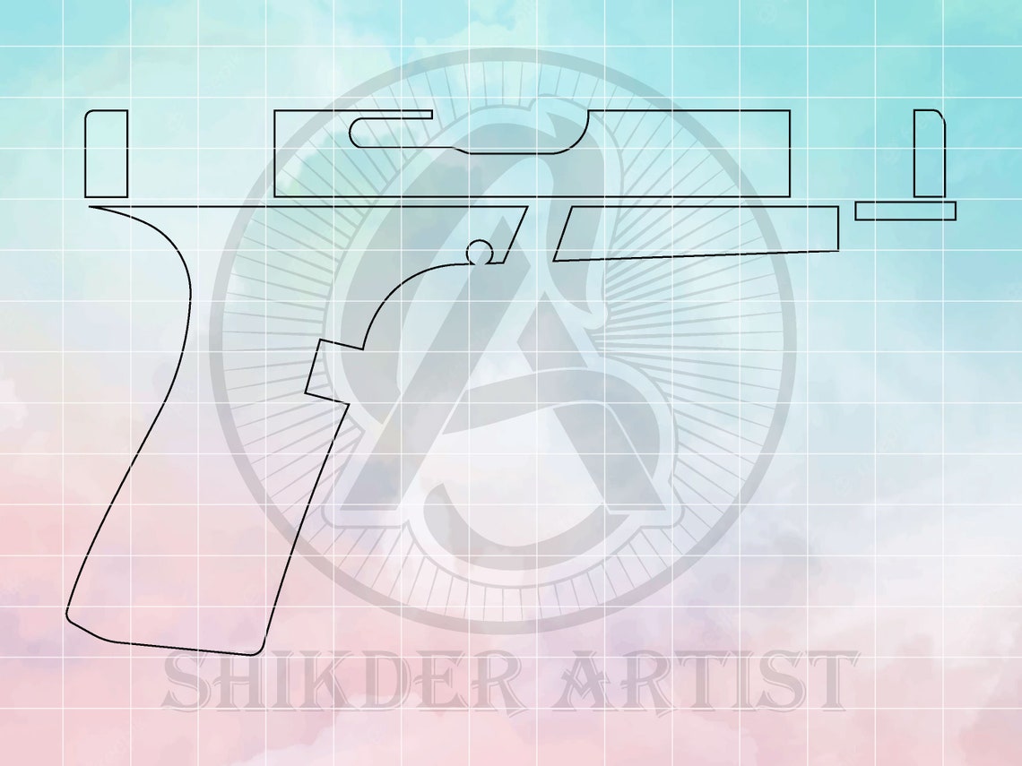 Glock 48 Gun Blank Template Ai 8, Svg, Dxf, Png, Pdf, Laser Cut Design ...