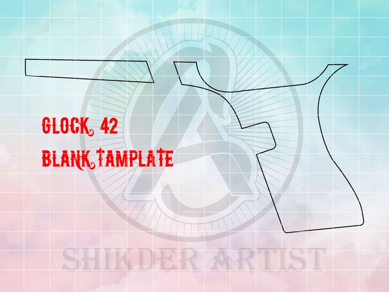 Glock 42 Gun Blank Template Ai 8, Svg, Dxf, Png, Pdf, Laser Cut Design ...