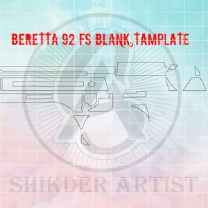 Beretta 92fs Gun Blank Template Ai 8, Svg, Dxf, Png, Pdf, Laser Cut ...