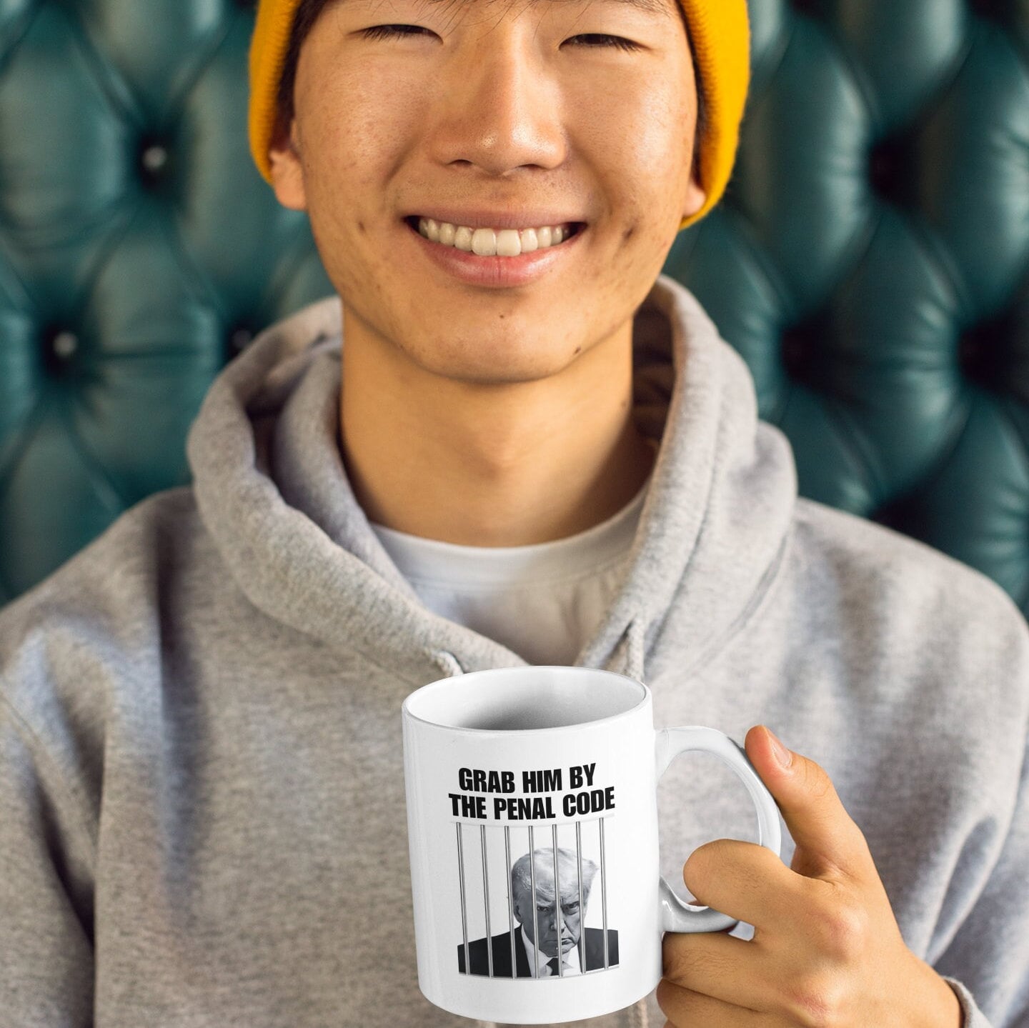 Trump Mugshot "grab Him by the Penal Code" Mug - Donald Trump Behind ...