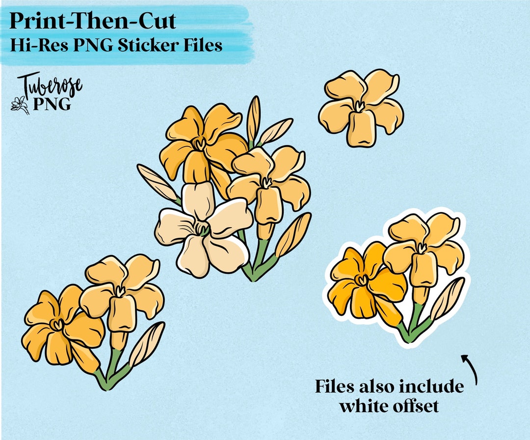 Puakenikeni Cluster Sticker Files, PNG Print Then Cut Files ...