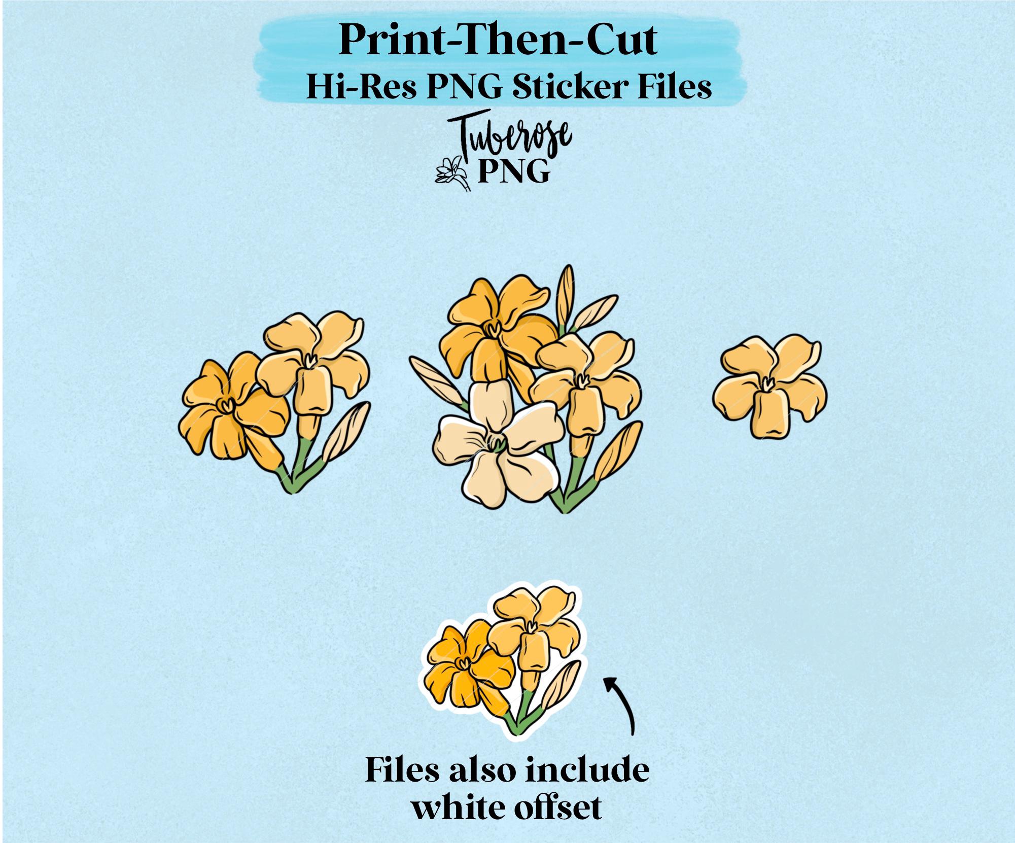 Puakenikeni Cluster Sticker Files, PNG Print Then Cut Files ...