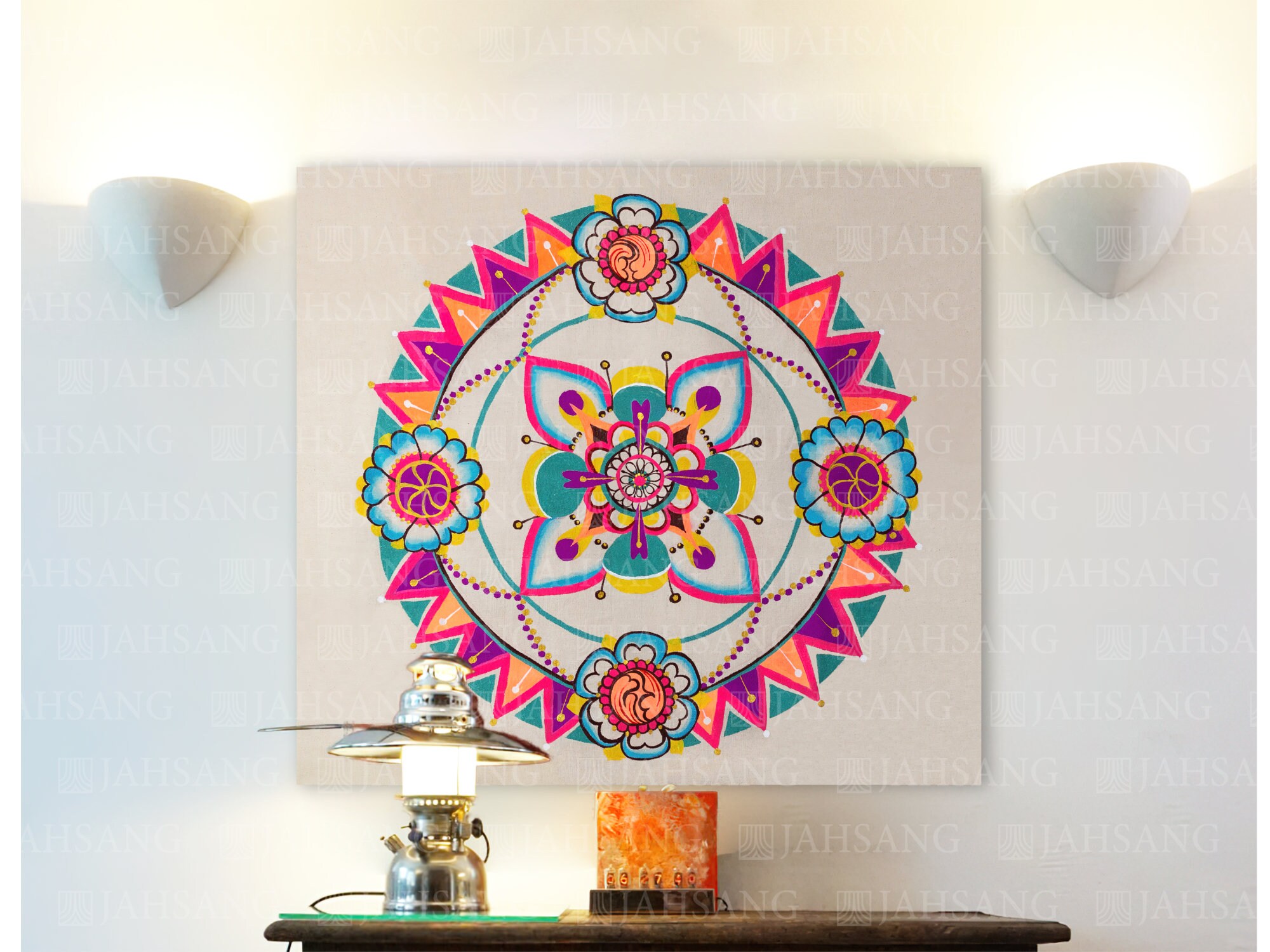Original Wall Decoration Symbol of Time and Relationship, Mandala ...