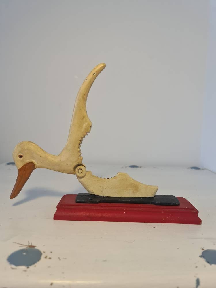 Vintage Hand Painted Cast Iron White Duck Nutcracker - Etsy