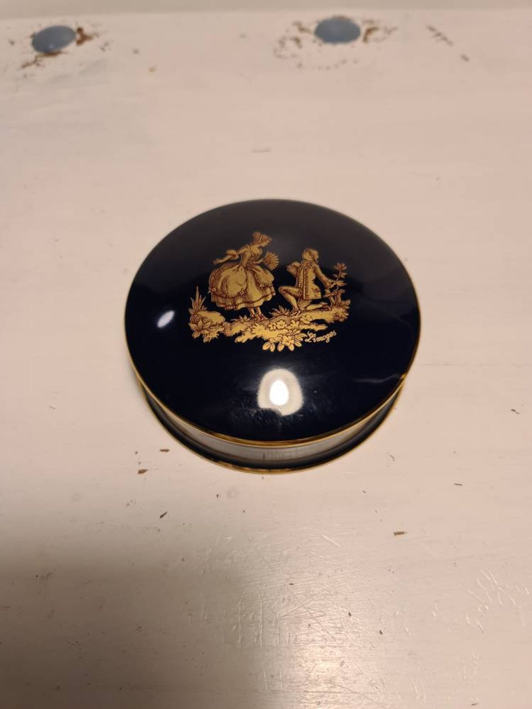 Limoges Porcelain Trinket Box, Gilded Finish, Made in France La Seynie ...