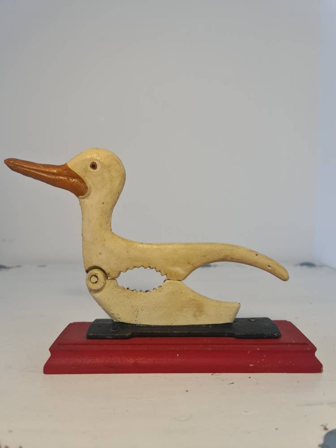 Vintage Hand Painted Cast Iron White Duck Nutcracker - Etsy