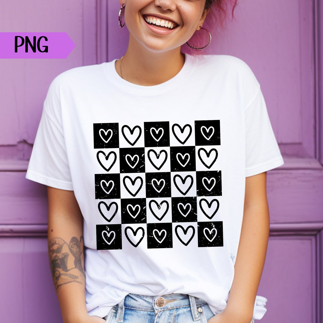 Checker Hearts, Vday SVG, Vday PNG, Vday Digital File, Doodle Hearts ...