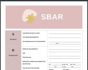 SBAR Template Digital Tool Blue Print as Many Times You Want ...