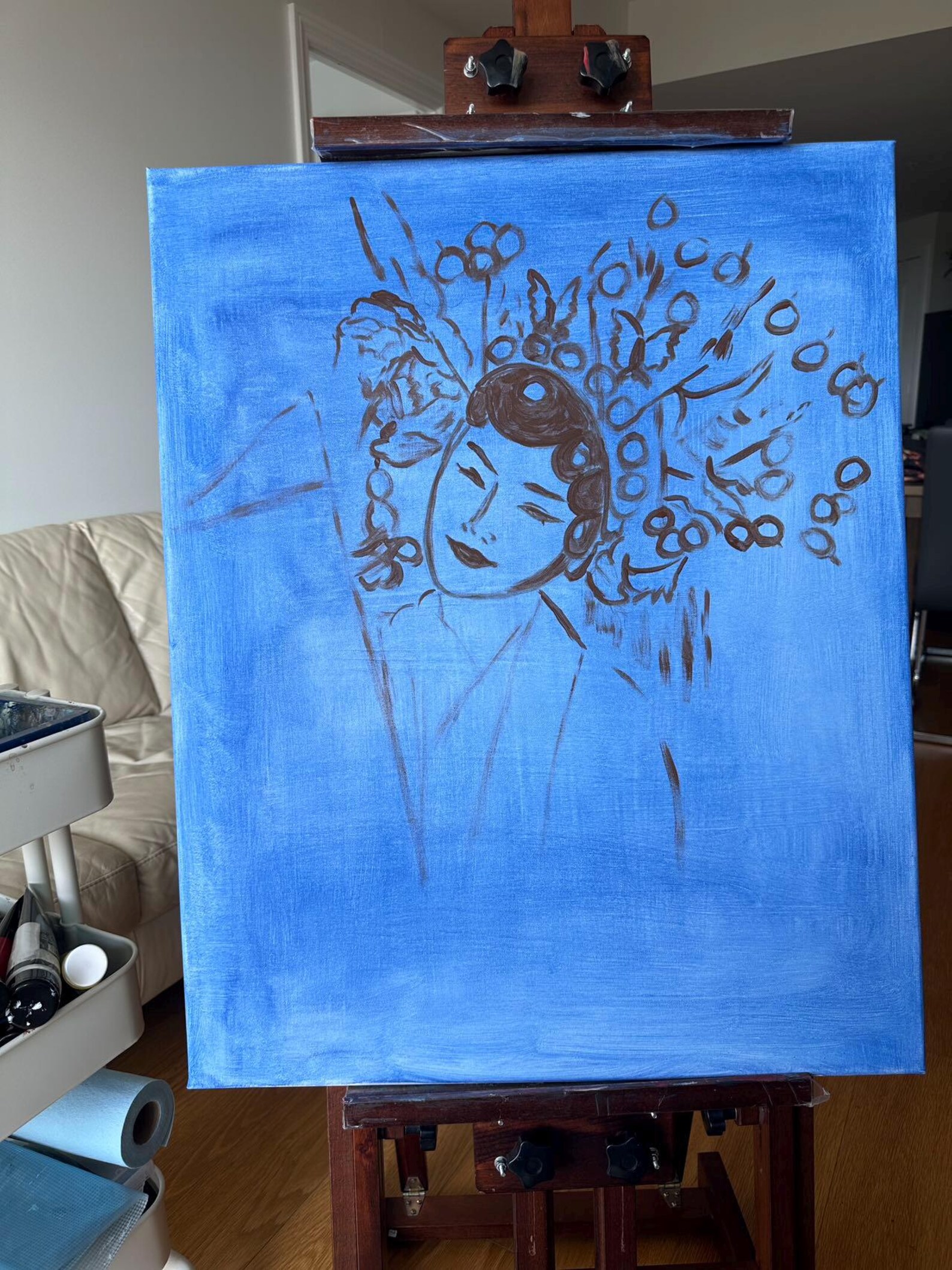 Chinese Opera Singer 30x24 Inch Original Handmade Acrylic Oil Painting ...