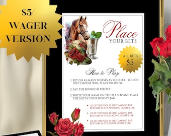 Single Bet Kentucky Derby Betting Betting Kentucky Derby Betting Cards ...