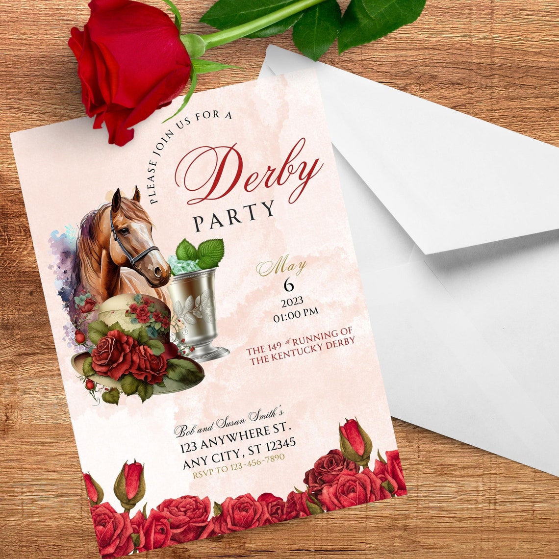 Kentucky Derby Party Invitations Personalized Digital Download, Derby ...