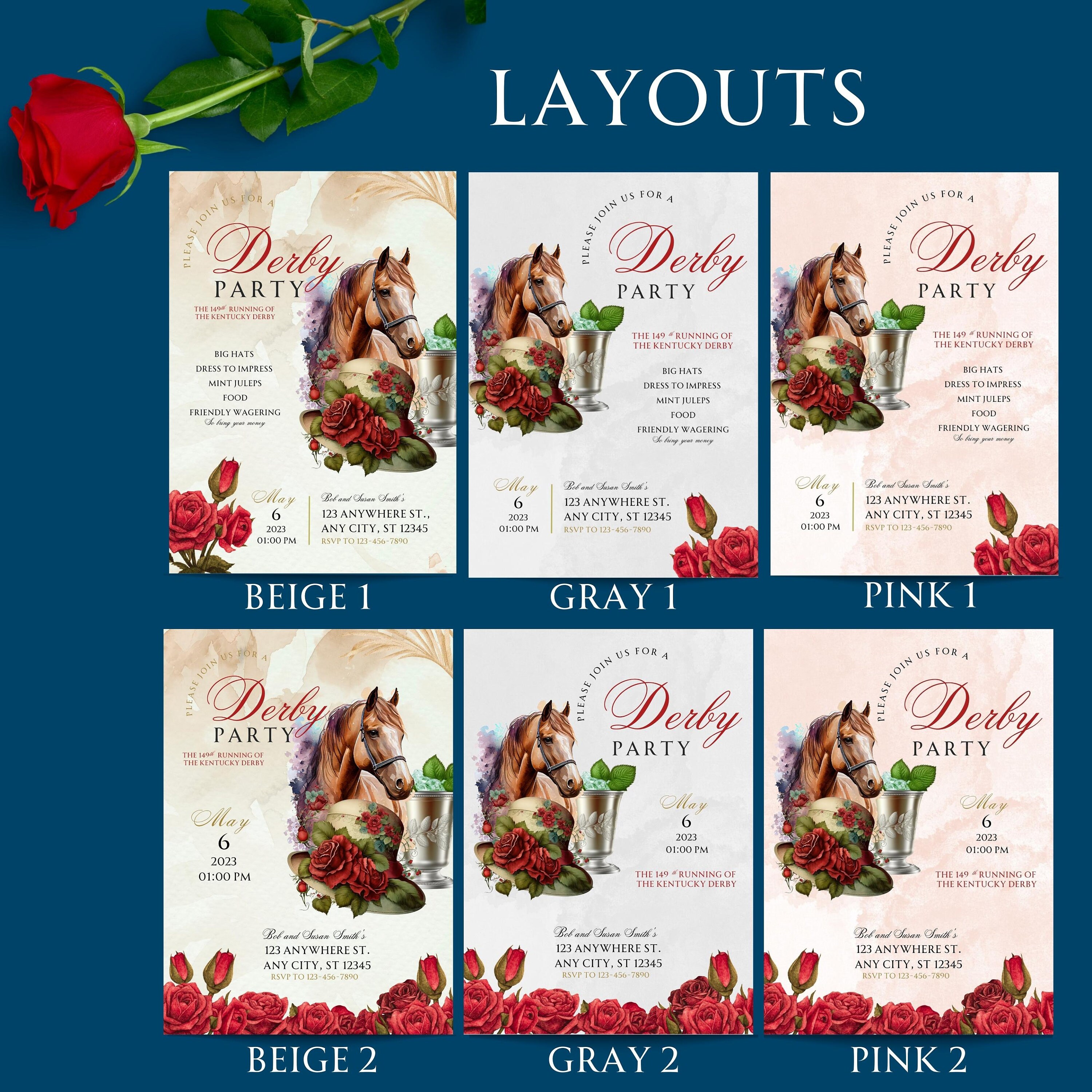 Kentucky Derby Party Invitations Personalized Digital Download, Derby ...