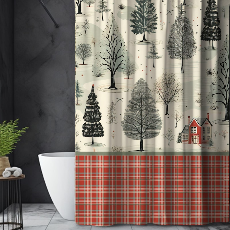 Christmas Shower Curtain - Etsy