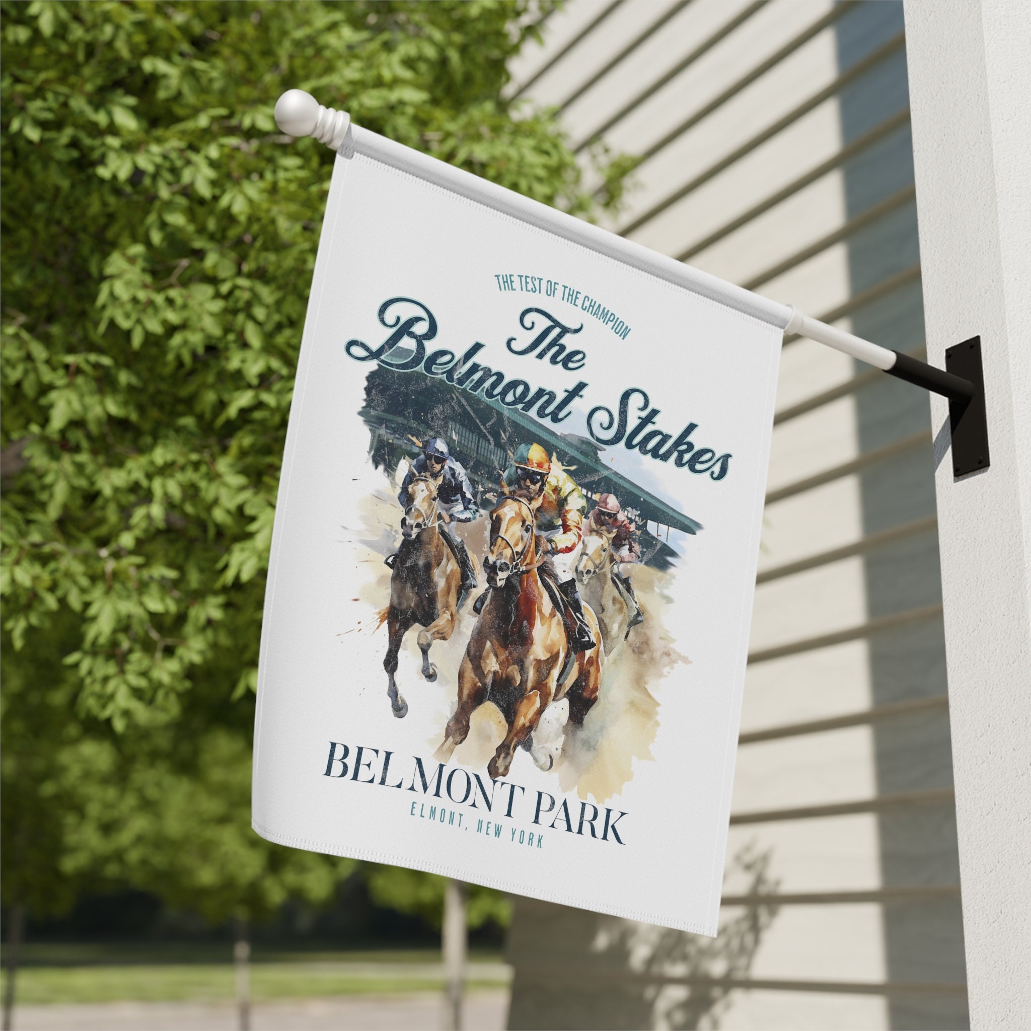 The Belmont Stakes Garden & House Banner, Belmont Stakes Horse Racing ...