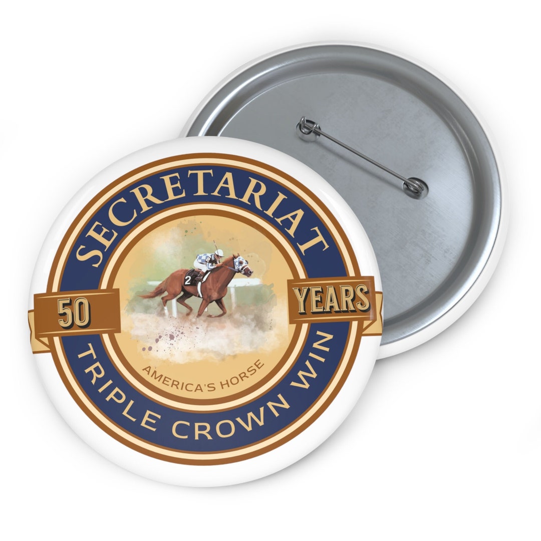 Botones de pin de la victoria de la Triple Corona por 50 años de la ...