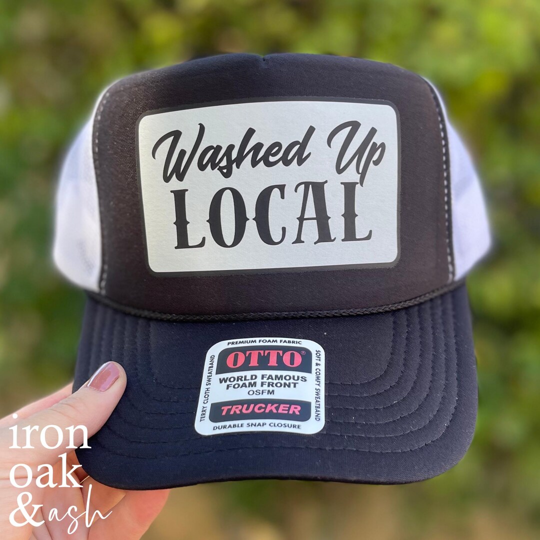 Washed up Local Hat, Trucker Hat, Trendy Hat, Snap Back Foam Hat, Edgy ...