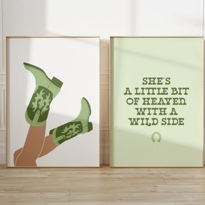 Coastal Cowgirl Western Dorm Room Gallery Wall Art, Preppy Cowgirl ...