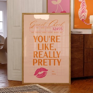 Trendy Like Really Pretty Guest Check Poster, Retro Wall Art, Glamour ...