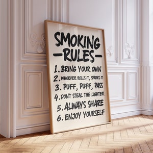 Trendy Black and White House Rules Stoner Apartment Decor, Girls ...