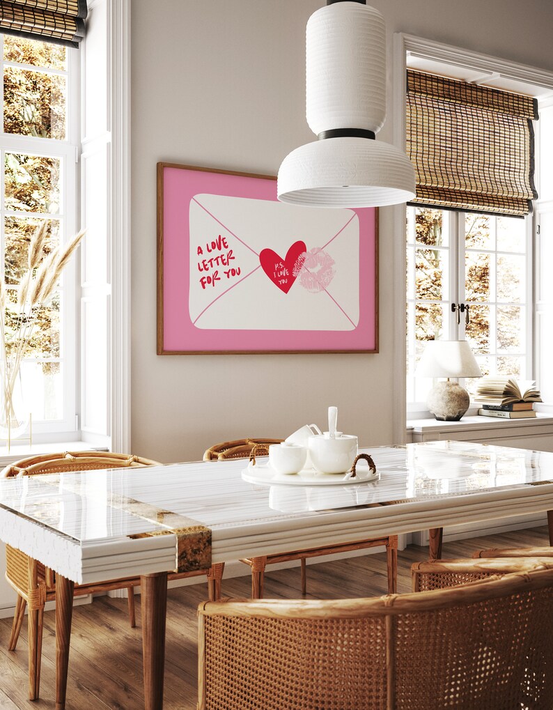 Love Letter Valentines Day Poster, Handwritten Romantic Print (digital ...