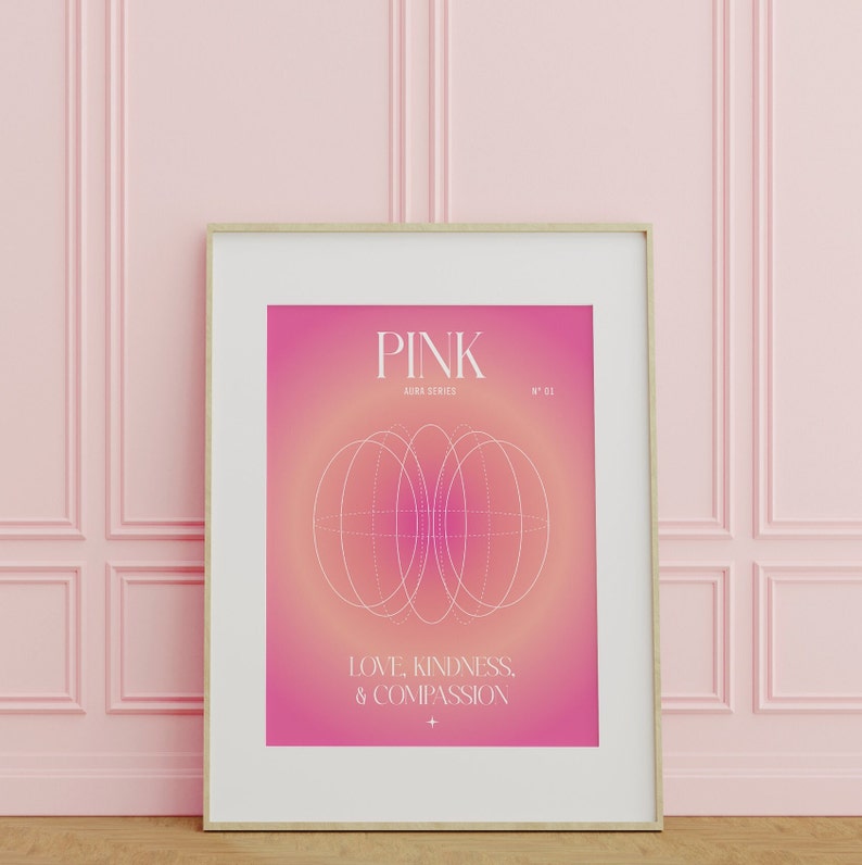 Aura Poster Daily Positive Affirmations Pink Wall Art Trendy - Etsy