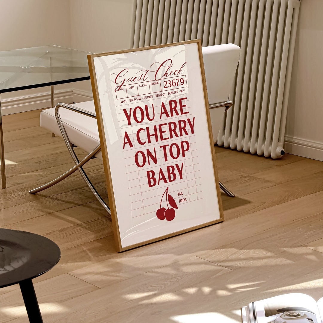 Downtown Girl Aesthetic Print Coquette Guest Check Poster 70s Style ...