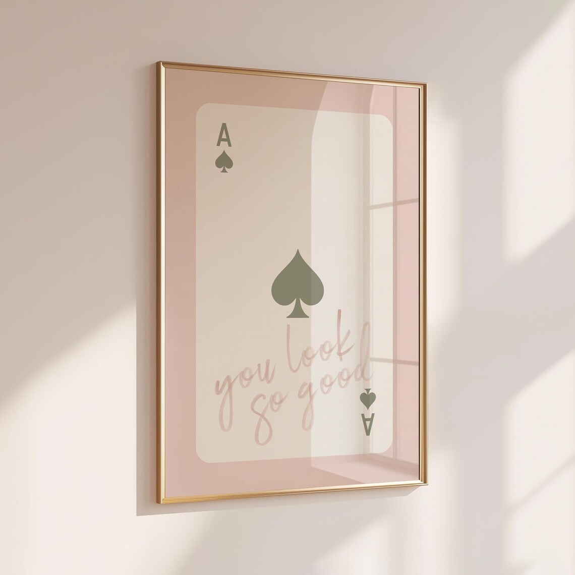 Ace of Spades Poster, You Look so Good Print, Pink Green Decor (digital ...