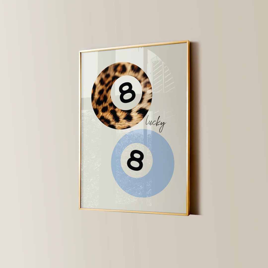 Leopard 8 Ball Print, Retro Y2K Bedroom Decor (digital Download) - Etsy