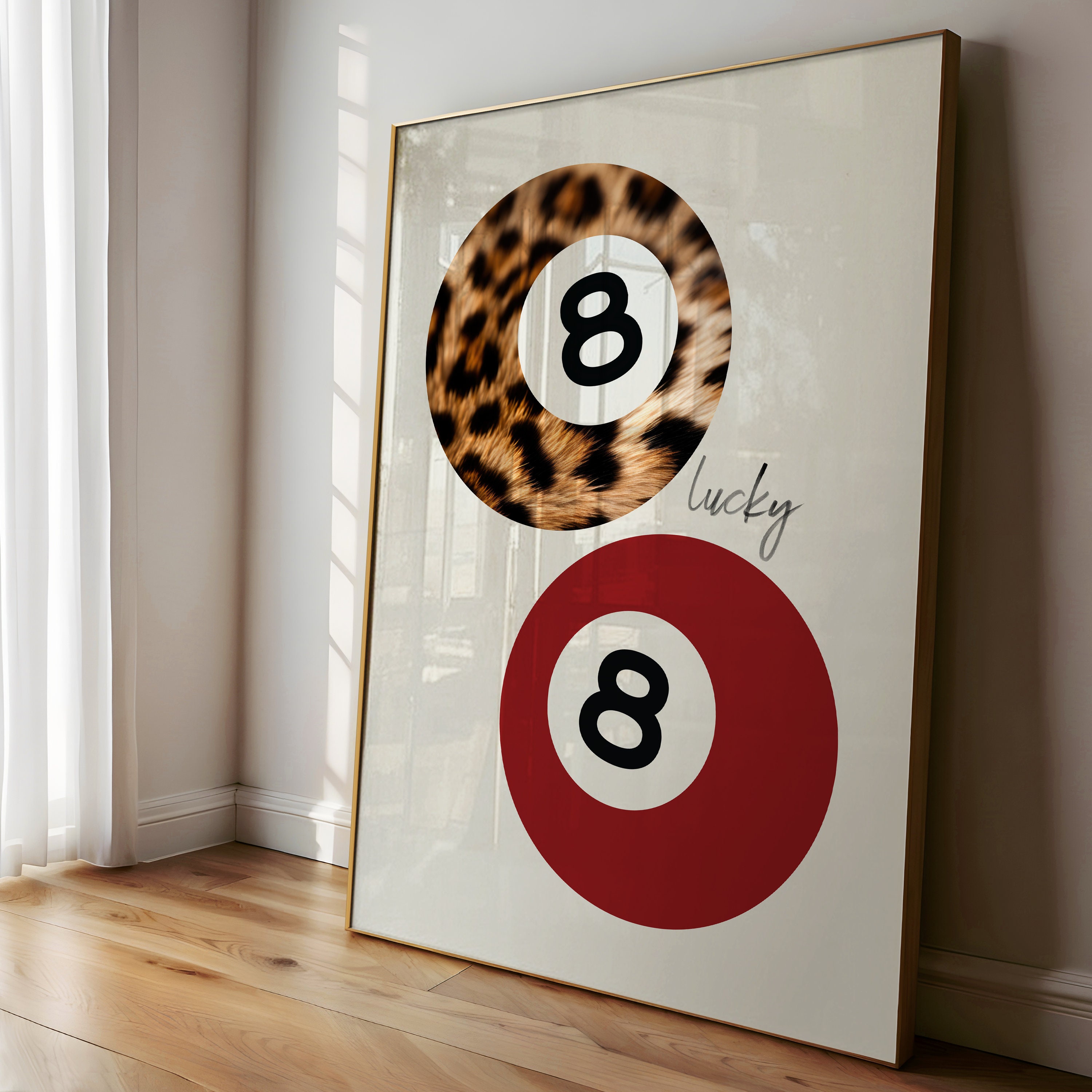 8 Ball Leopard Print Set: Y2K Retro Wall Art (digital Download) - Etsy