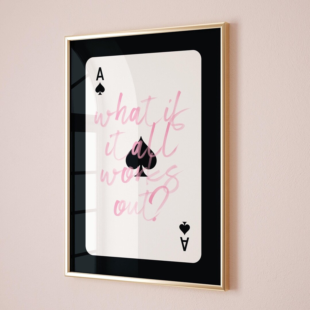 Ace of Spades Pink Quote Print, Preppy Dorm Decor (digital PNG) - Etsy