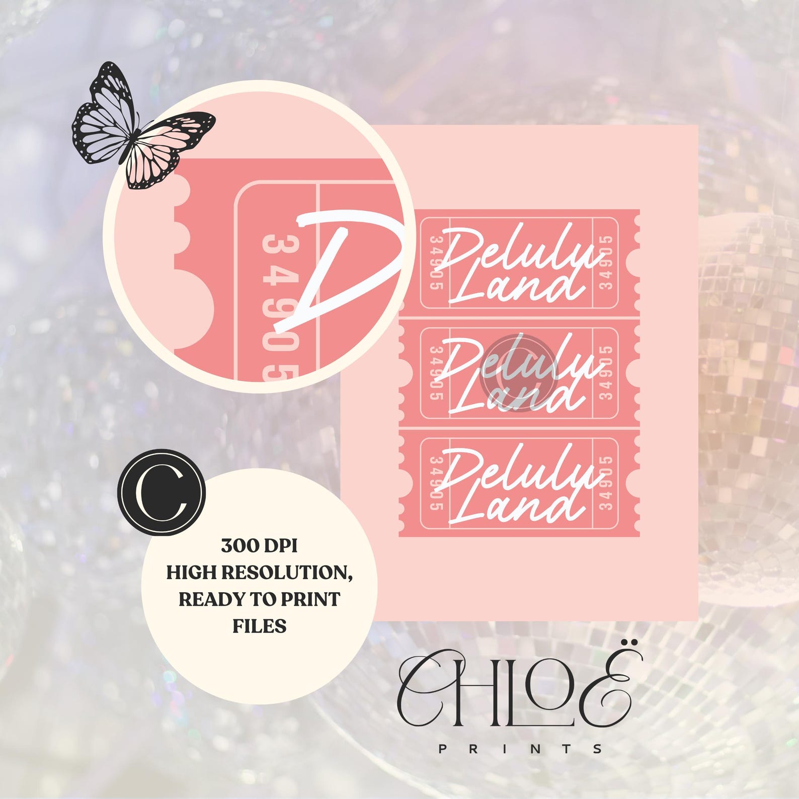 Delulu Land Ticket Print, Pink Preppy Wall Art (digital Download) - Etsy