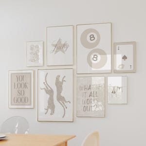 Trendy Cheetah Neutral Wall Art Prints Set of 8 Gallery, Y2K 8 Ball ...