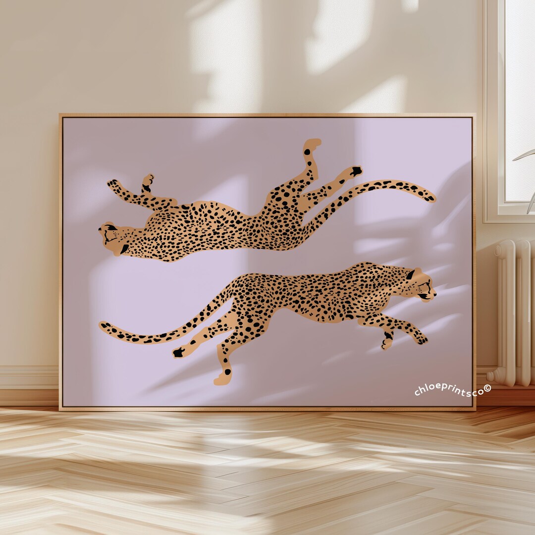 Purple Cheetah Poster, Trendy Retro Chic Leopard Print, Stockholm ...
