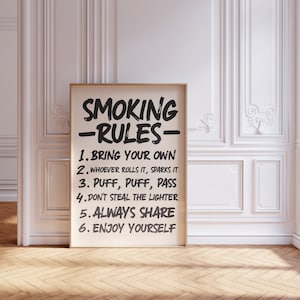 Trendy Black and White House Rules Stoner Apartment Decor, Girls ...