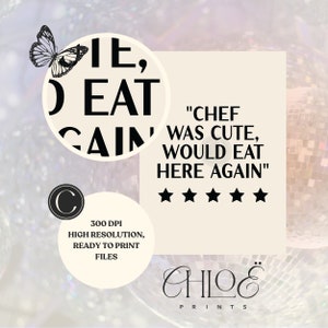 Chef Was Cute Print, Funny Kitchen Wall Art, Retro Dining Room Poster ...