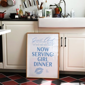 Girl Dinner College Apartment Print Funny Kitchen Prints - Etsy