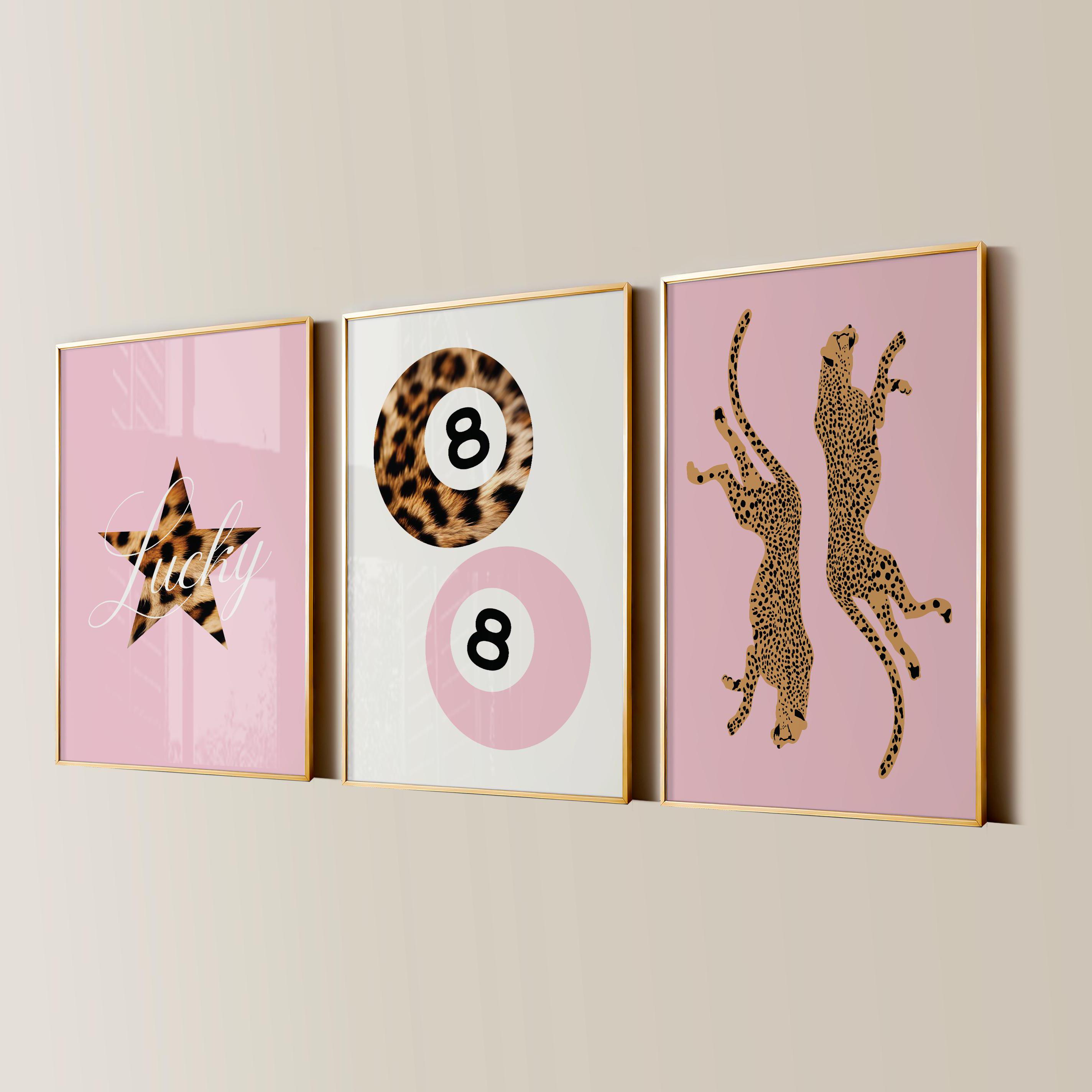 Pink Leopard 8 Ball Print Set, Trendy Gallery Wall (digital Download ...