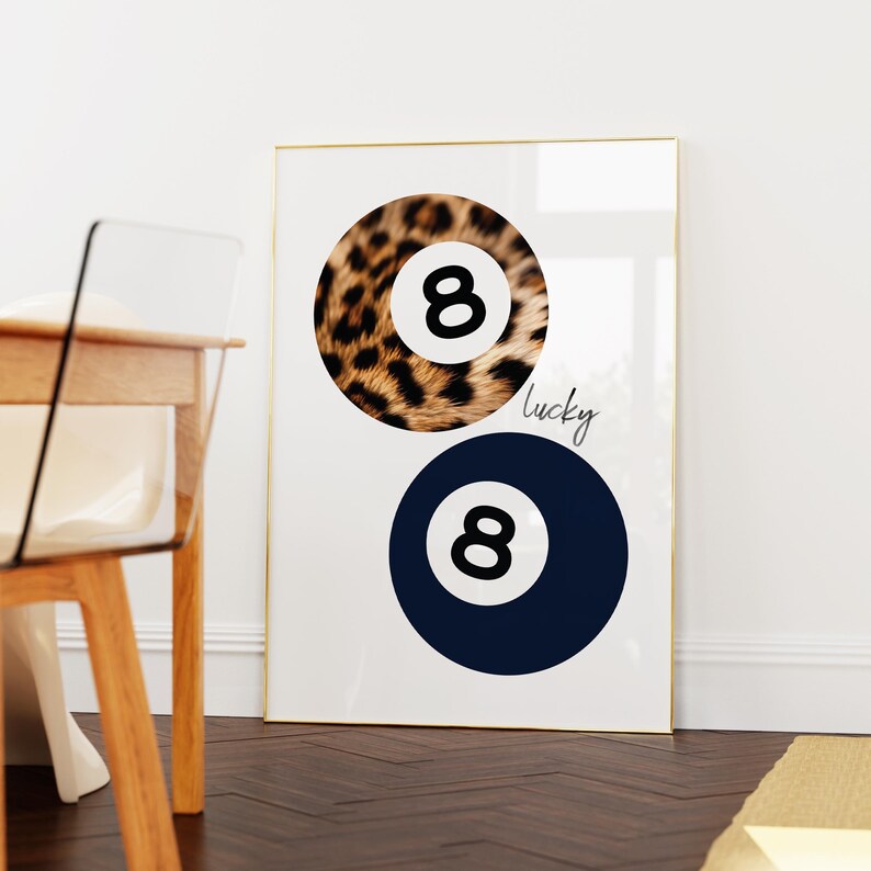Y2K Navy Leopard 8 Ball, Star Girl Print (digital Download) - Etsy