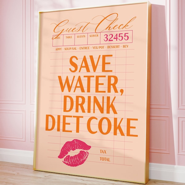 Preppy Diet Coke Art - Etsy