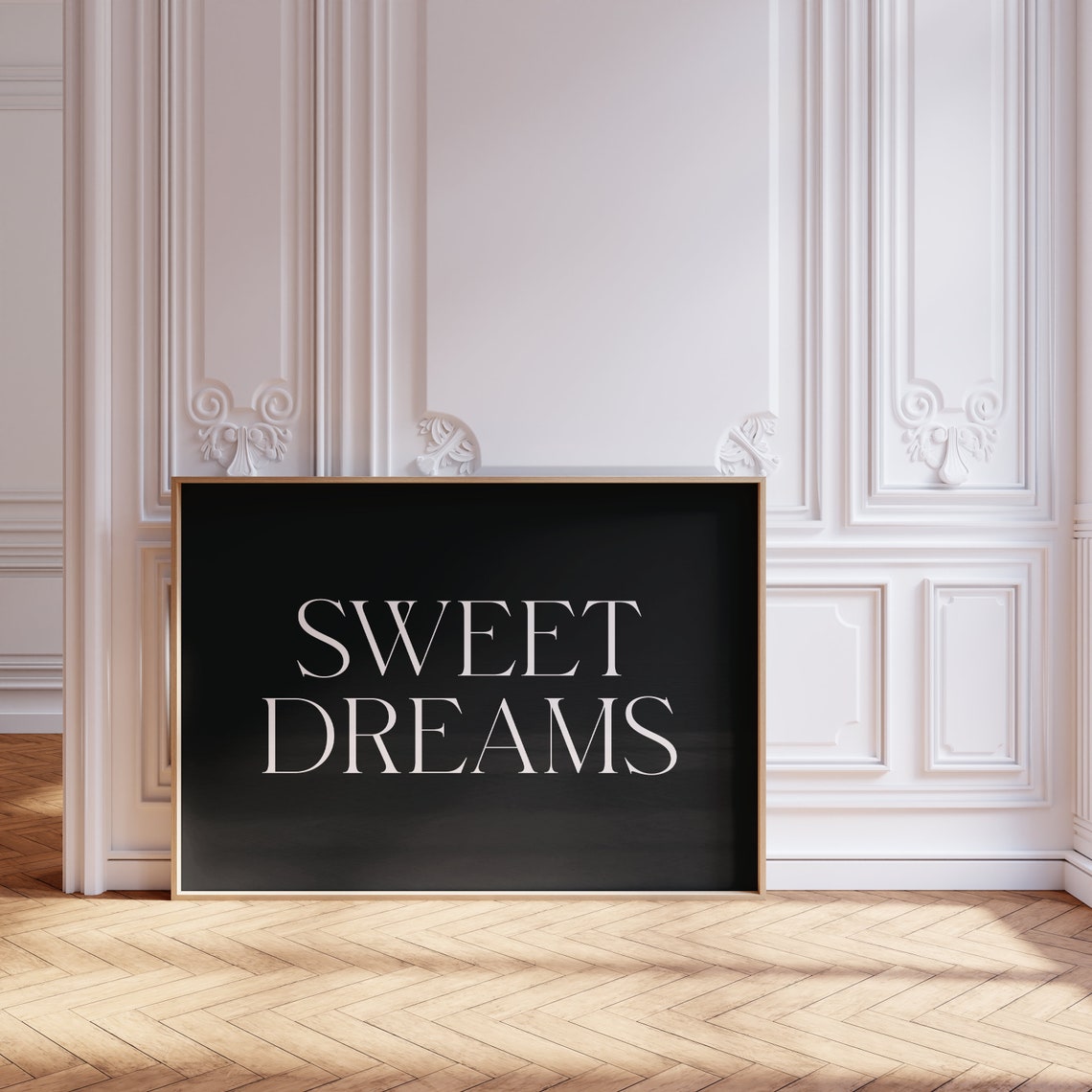Sweet Dreams Print, Minimalist Bedroom Wall Art (digital Download) - Etsy