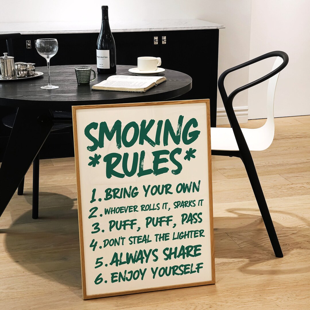 Trendy House Rules Stoner College Apartment Decor, Girls Apartment ...