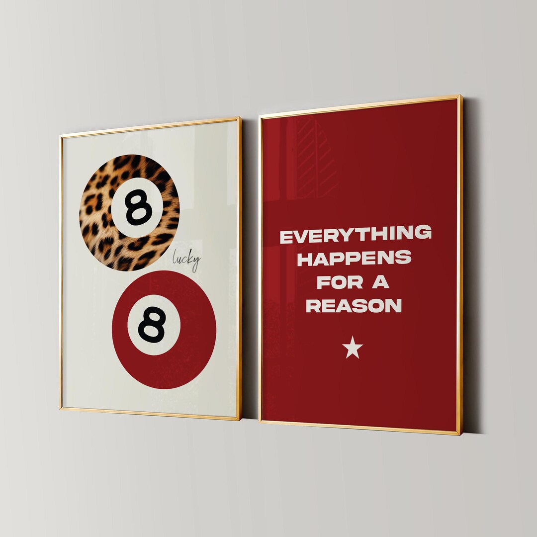 Y2K Lucky 8 Ball Poster Set, Leopard Print (digital Download) - Etsy