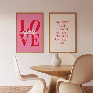 Aesthetic Valentines Day Gallery Wall Set of 7, Pink Apartment Decor ...