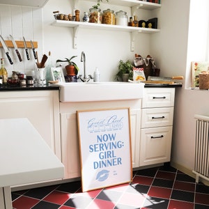 Girl Dinner College Apartment Print Funny Kitchen Prints - Etsy