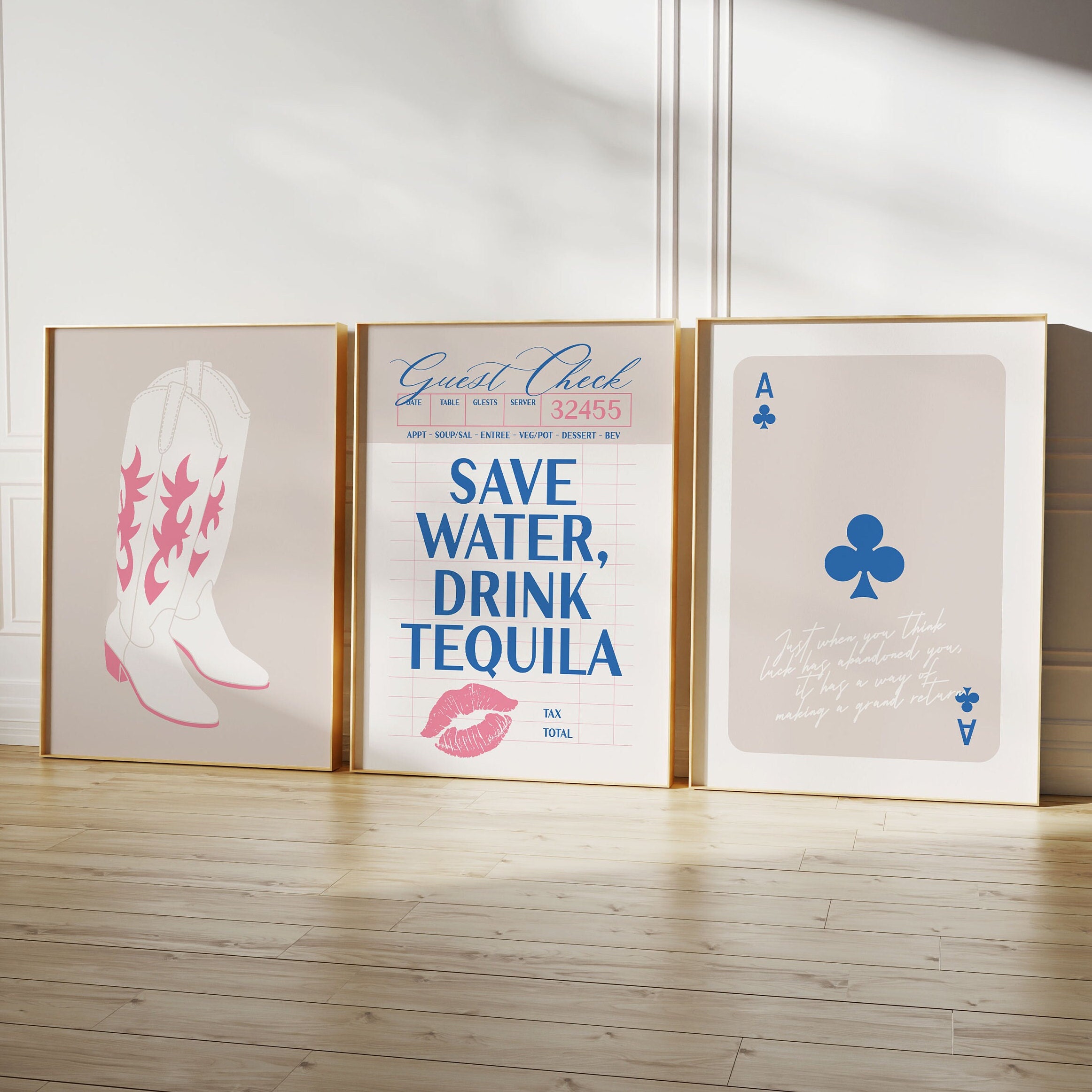 Coastal Cowgirl Western Dorm Room Gallery Wall Art Set of 3 - Etsy