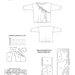 Simple Blouse Pattern Pdf Blouse Loose Pattern Easy Sewing Pattern for ...