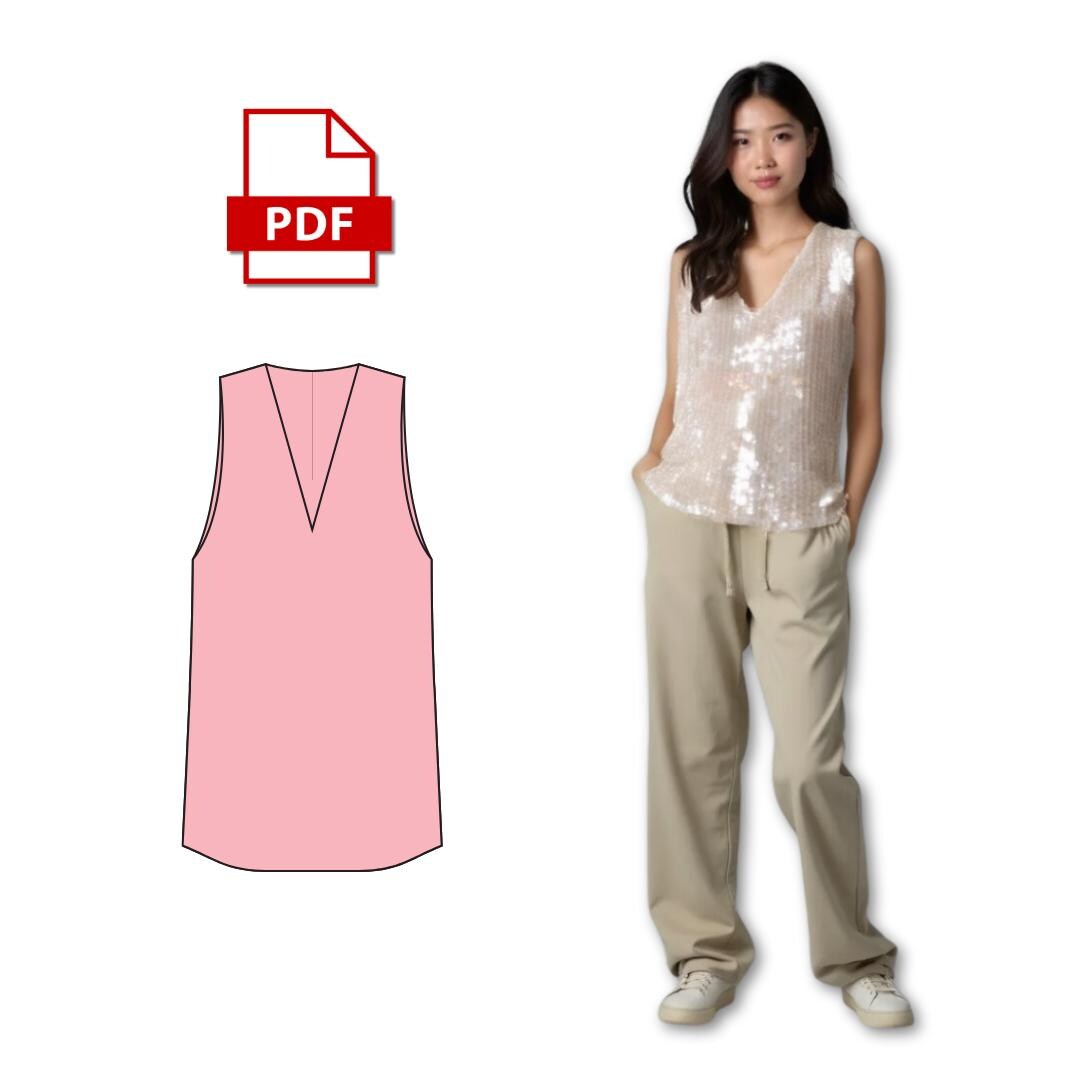 Simple Blouse Sewing Pattern Download PDF Women's Blouse Pattern ...