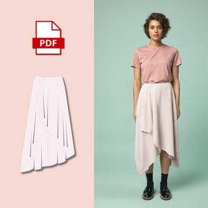 Wrap Skirt Sewing Pattern PDF – Easy DIY A-line Skirt | Printable on A4 ...