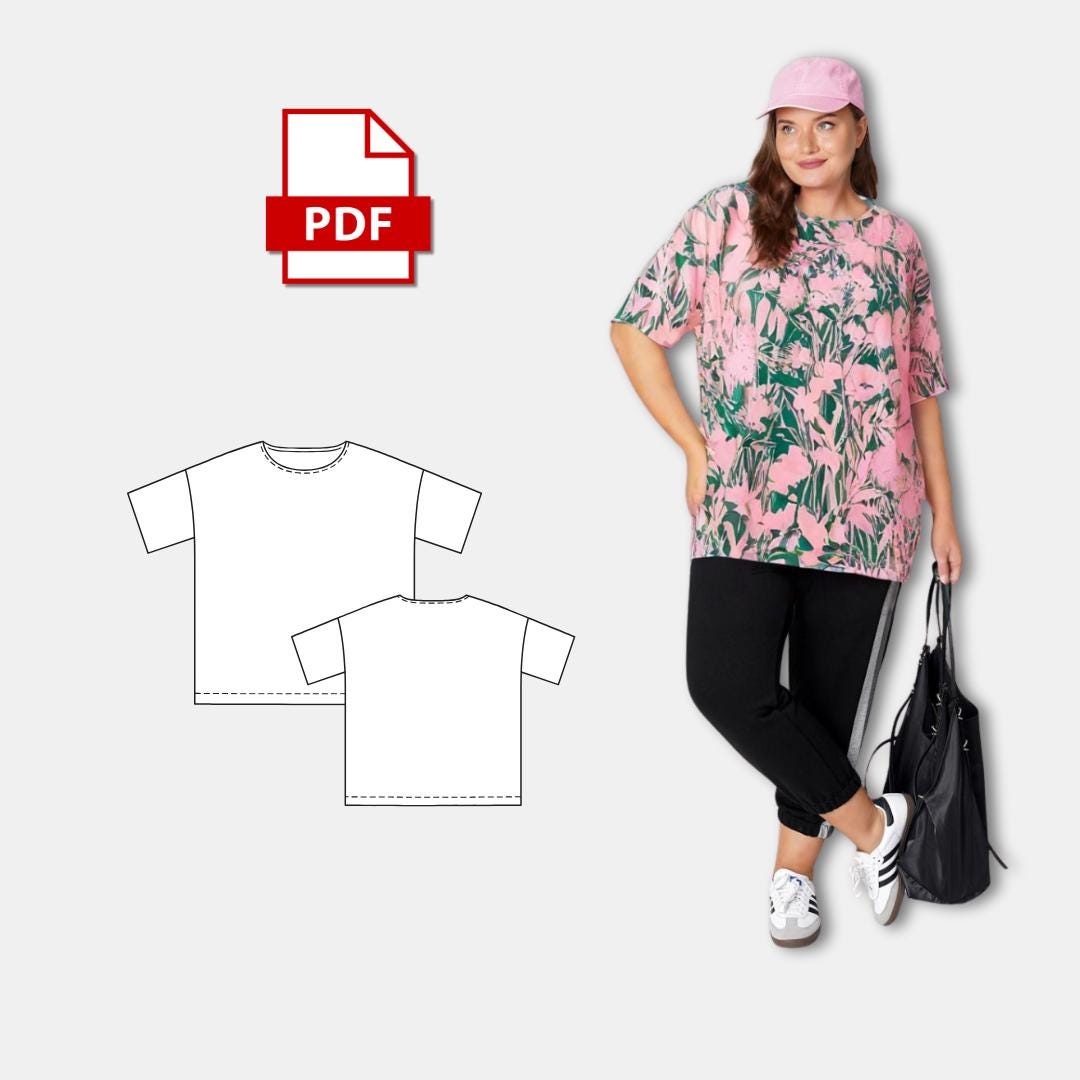 Plus Size Blouse Sewing Pattern PDF | Oversized Loose Fit Top | Digital ...