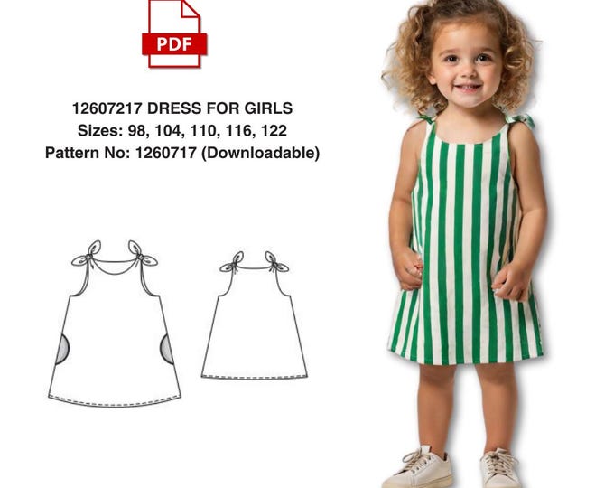 Girls’ Pinafore Dress Sewing Pattern - PDF Baby Dress Pattern - Toddler ...